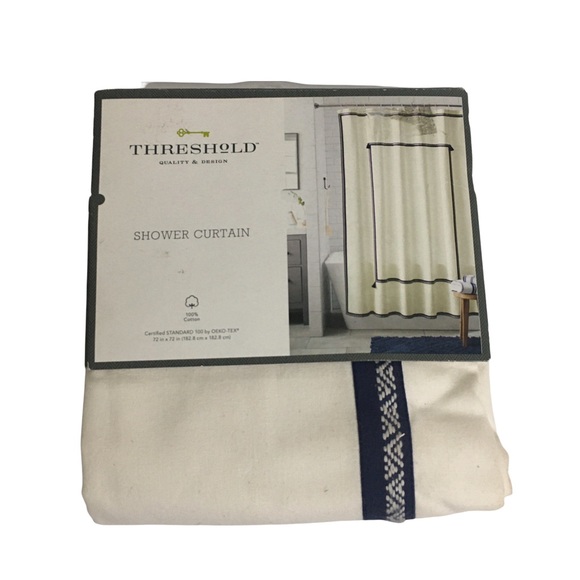 Threshold | Bath | Threshold Standard Embroidered Shower Curtain New ...